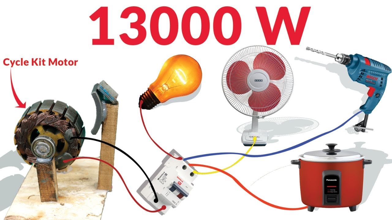 Creative way Made 1300W POWERFUL 240v electric generator with ecycle ...