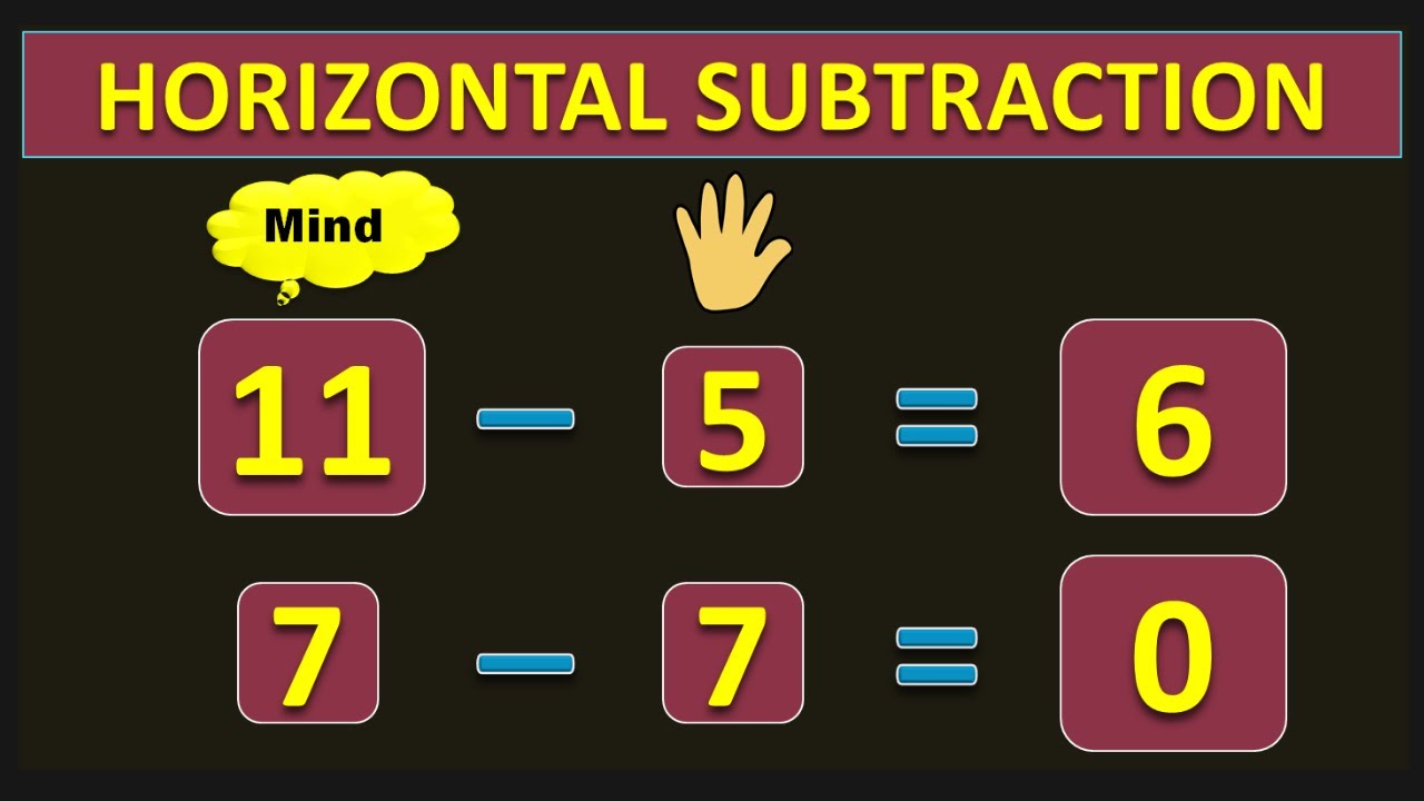 Class 1 How To Do Horizontal And Vertical Subtraction Pmce Youtube