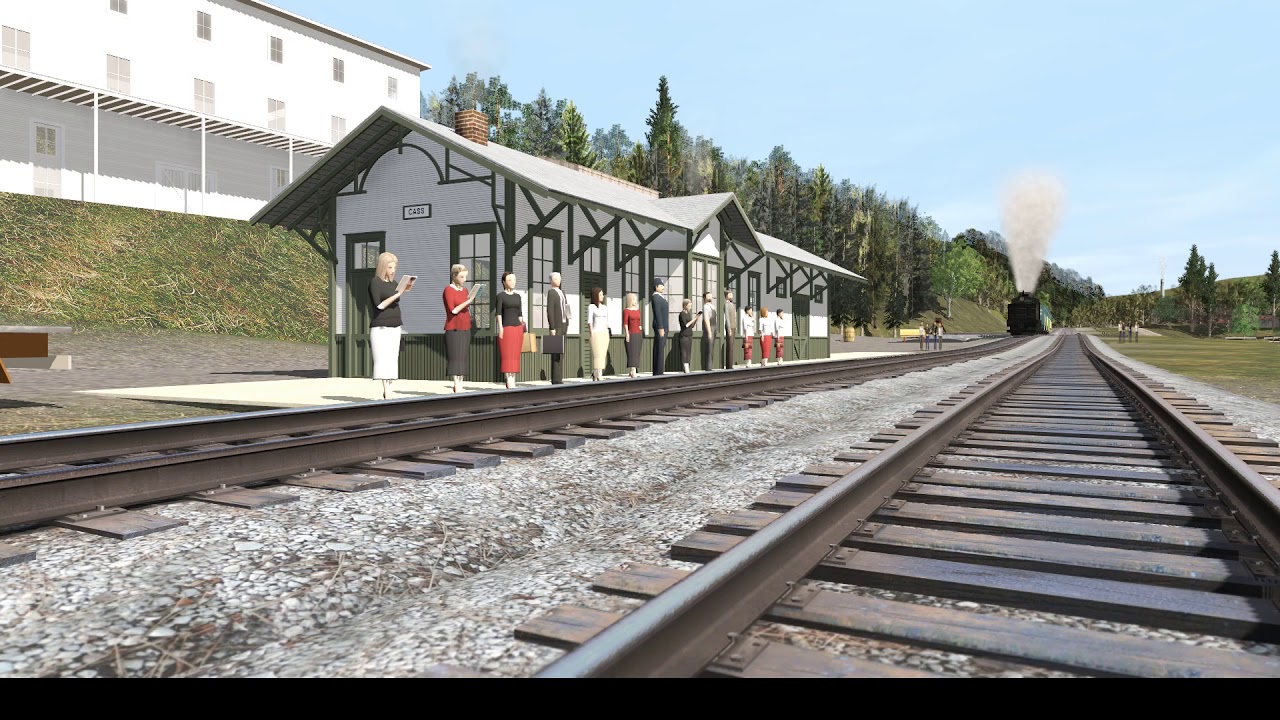 Trainz 2019|Short| Cass shay 5 backs down into the station. - YouTube