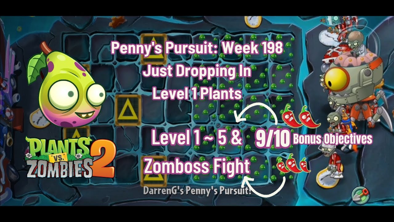 PvZ2 Penny's Pursuit: Imp Pear | WEEK 198 | Walkthrough 🌶🌶 & Zomboss 🌶🌶 ...