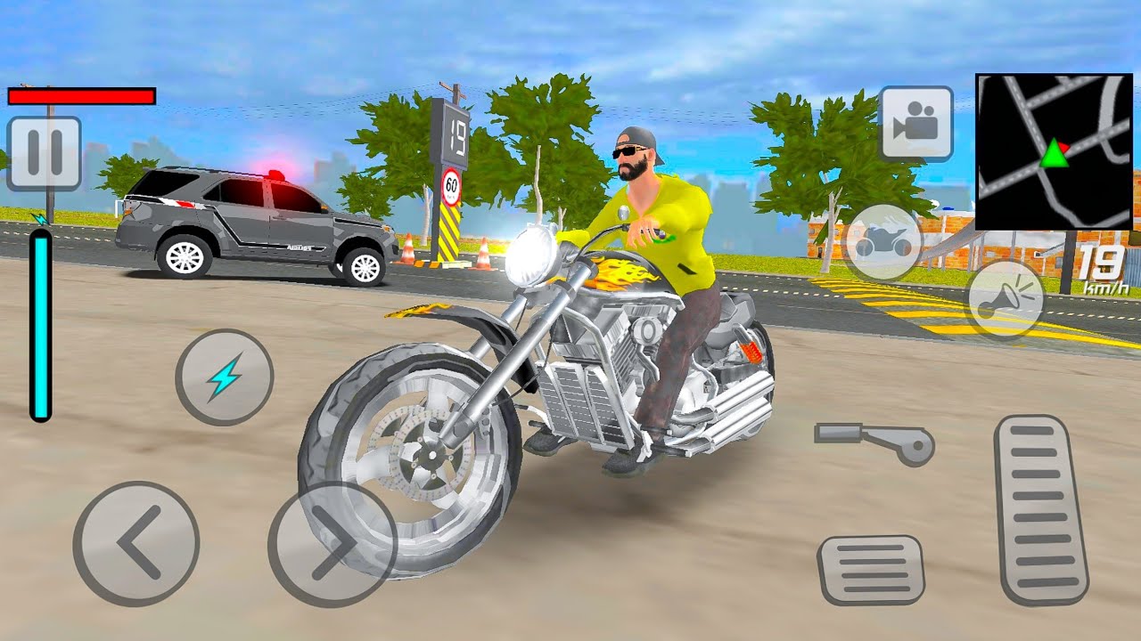 Extreme Chopper Motorbike and Cars Racing Police Officer SUV Escape ...