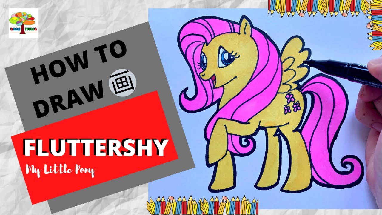 How to Draw FLUTTERSHY in My Little Pony step by step | MLP Friendship ...