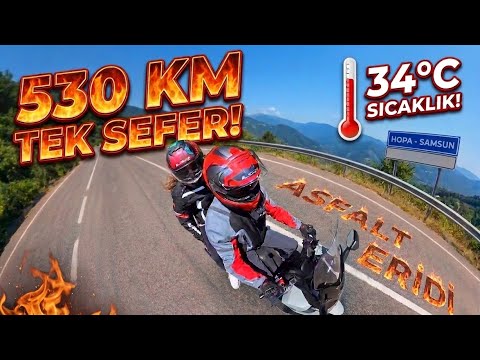 Honda Forza 250 ile Tek Seferde 530 KM! Eşimle Hopa’dan Samsun’a 34 Derecede Zorlu Yolculuk 🔥