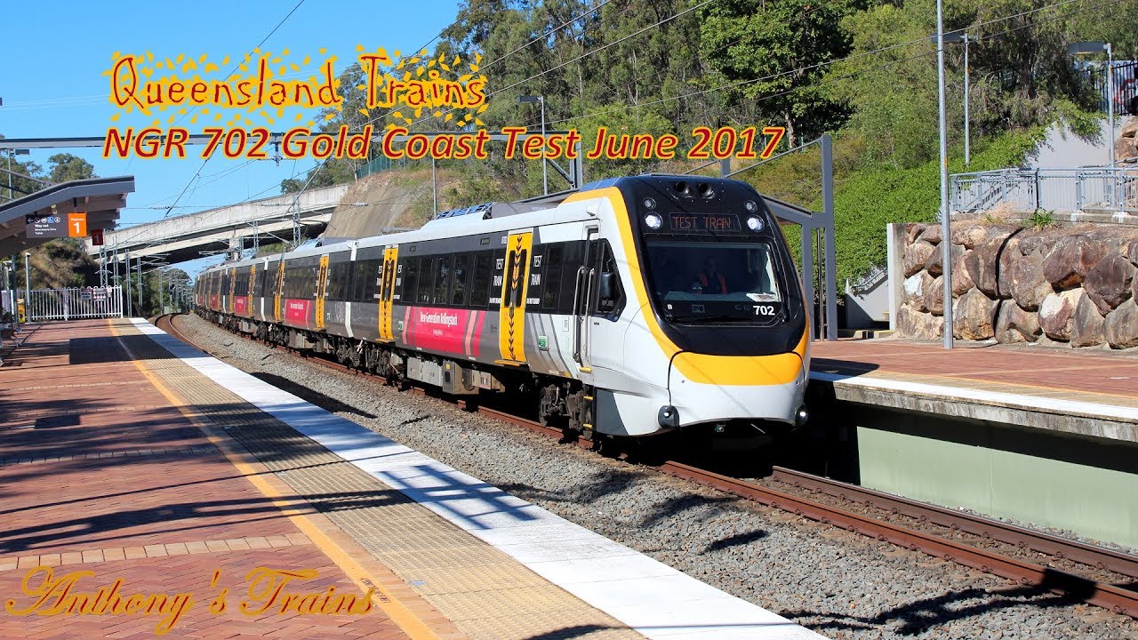Queensland Trains: NGR 702 Gold Coast test June 2017 - YouTube