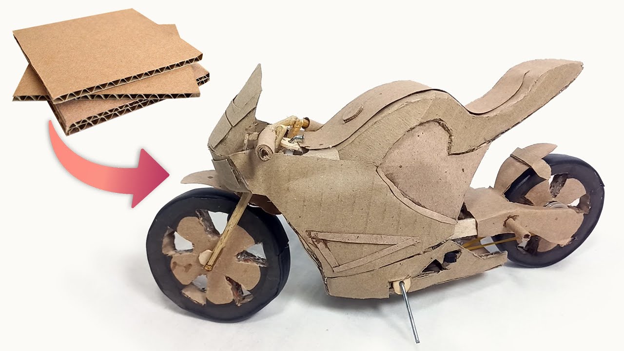 Como hacer una moto de alta gama con cartón en casa | muy fácil de ...