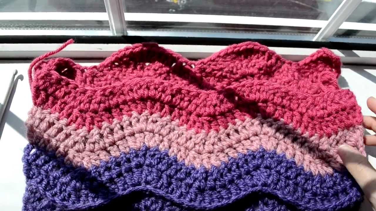 Crochet Lessons - How to work the ripple - weave stitch - Variation ...