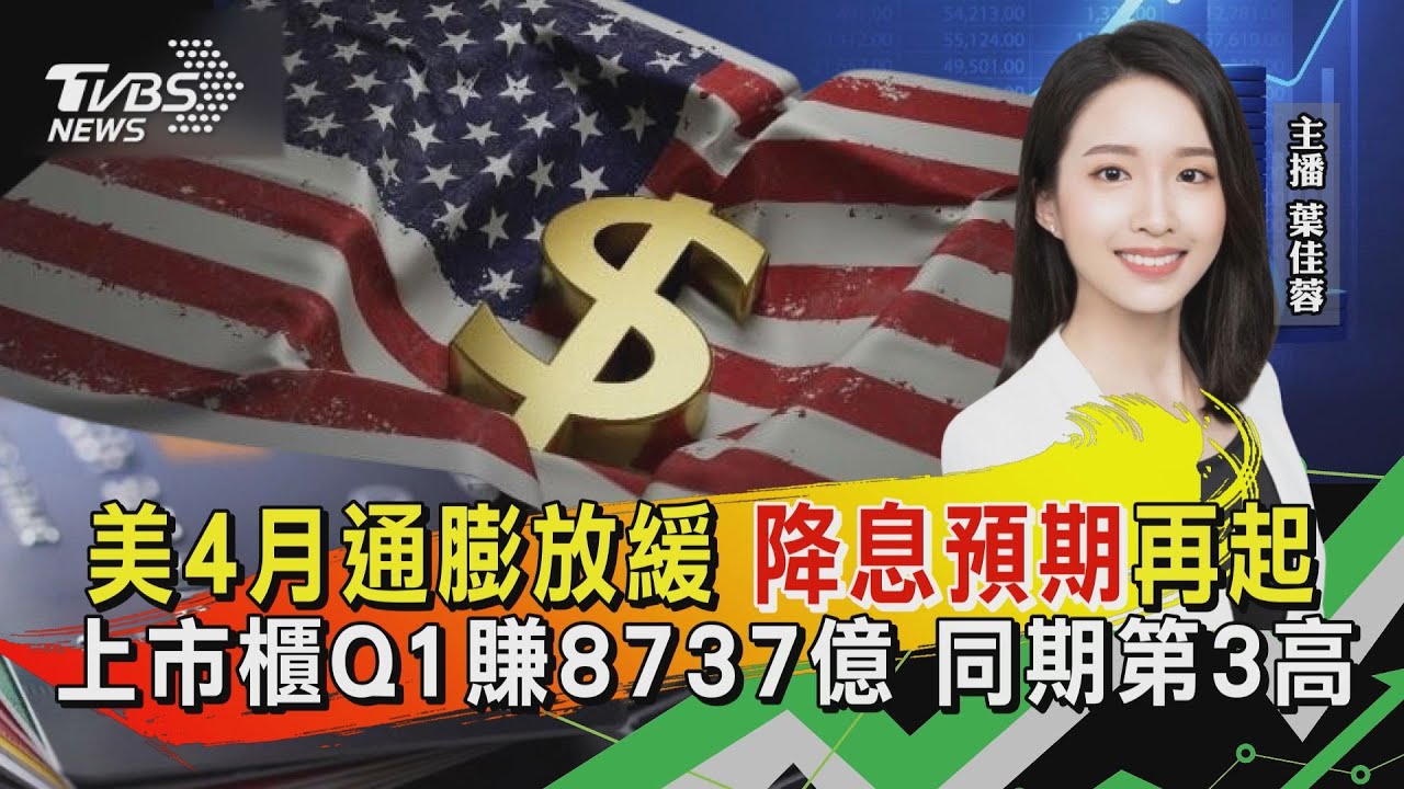 美4月通膨放緩 「降息預期」再起 上市櫃Q1賺8737億 同期第3高【TVBS說新聞】20240516@TVBSNEWS01 - YouTube