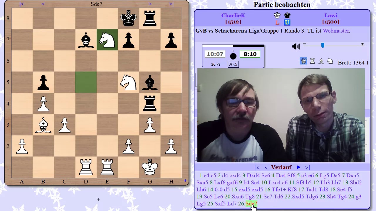 Schach : GvB gegen bekannte User der Schacharena Runde 3 - YouTube