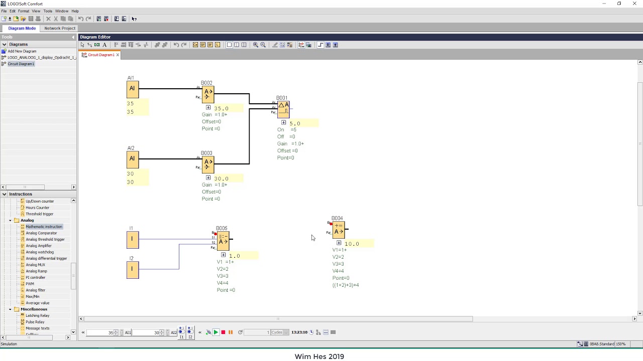 LOGO!Soft analoog mathematic instruction - YouTube