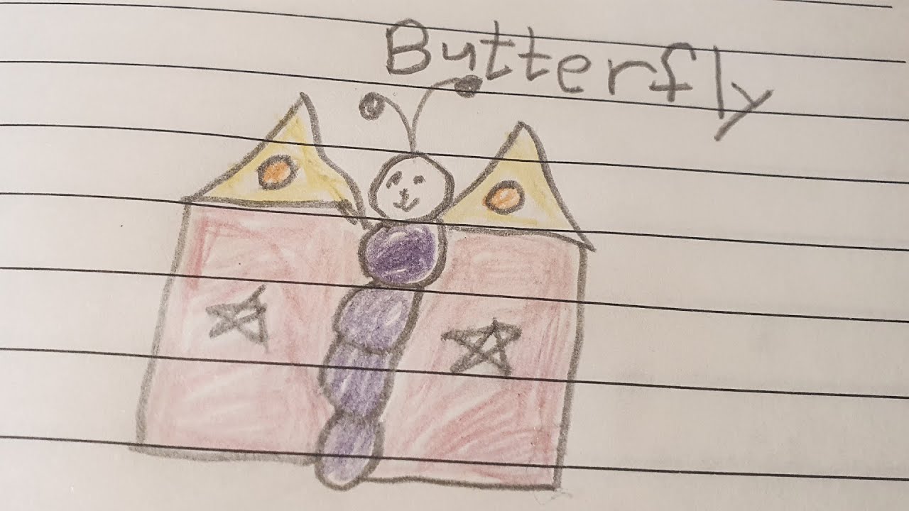 Drawing a simple Butterfly from shapes - YouTube
