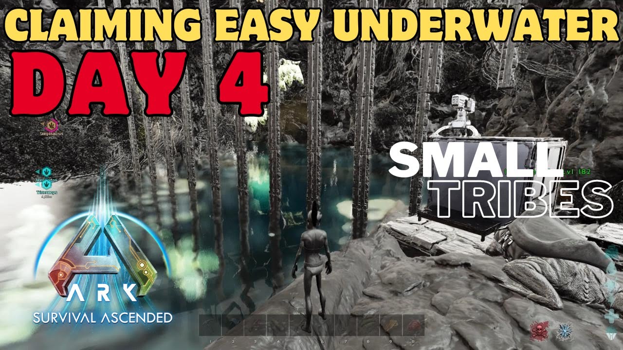 Ark Ascended Small Tribes - Day 4 - Claiming Easy Underwater Cave!! ep ...