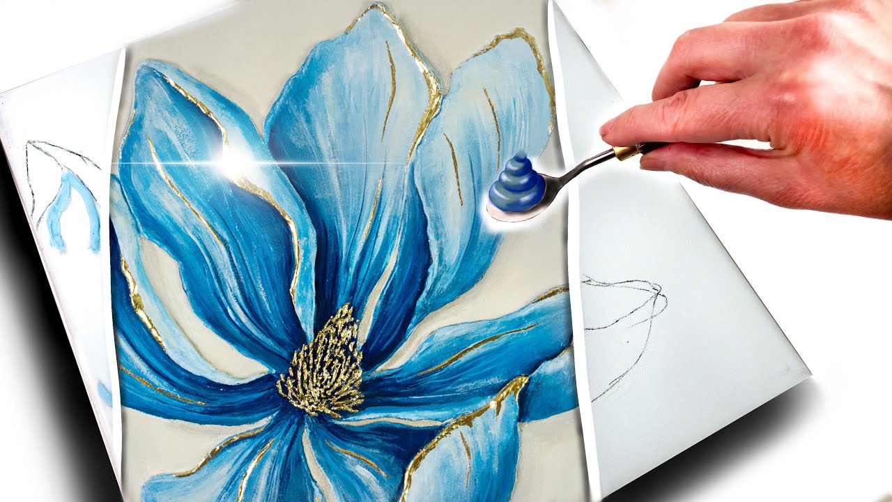 MUST SEE Texture! (One Year Old Texture Paste!) Blue Magnolia Flower ...