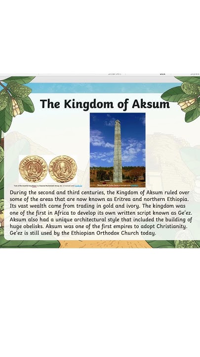 Reading time : Ancient African Civilization: The Kingdom of Aksum : UOI ...