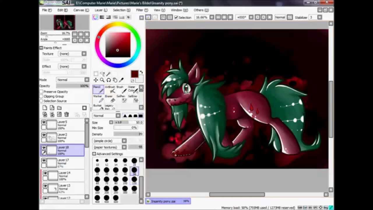 Speedpaint [My little Pony] iNSaNiTY [PaintToolSai] - YouTube