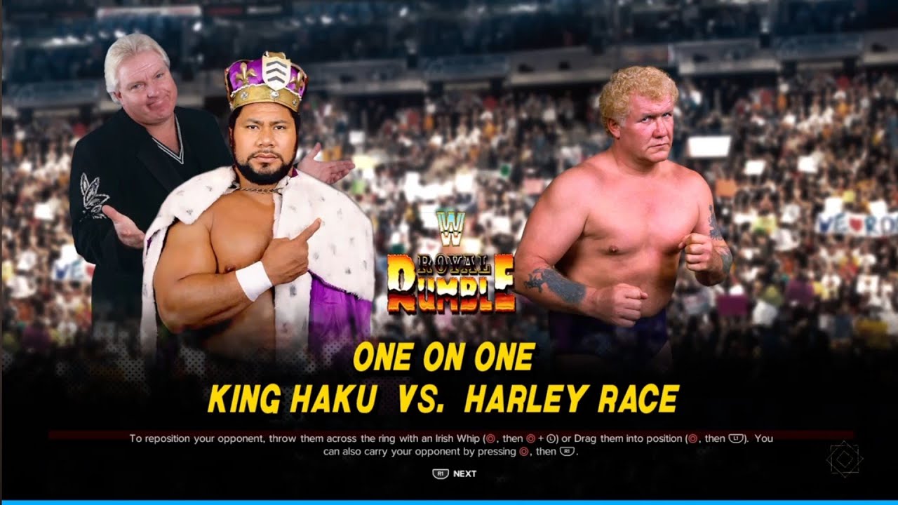 King Haku vs Harley Race. Royal Rumble 89. WWE 2K24 - YouTube