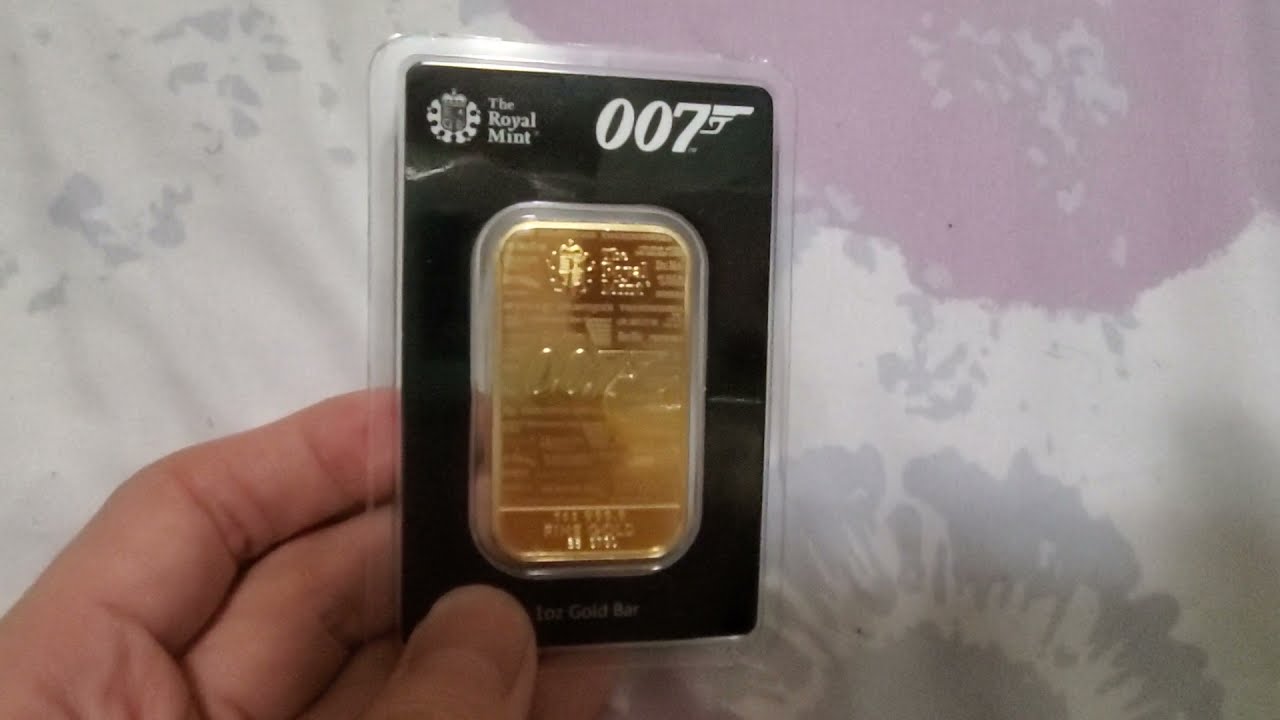 The Royal Mint 007 James Bond No Time To Die Gold Bar 5000 Made 1 OZ ...