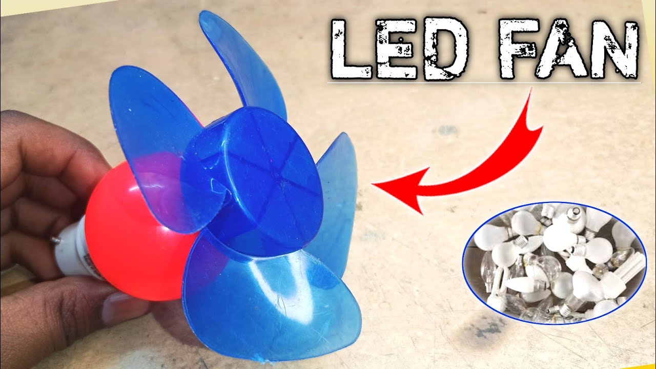 DC-Motor Fan Making With Use Led Bulb || खराब बल्ब से बनाए Emergency ...