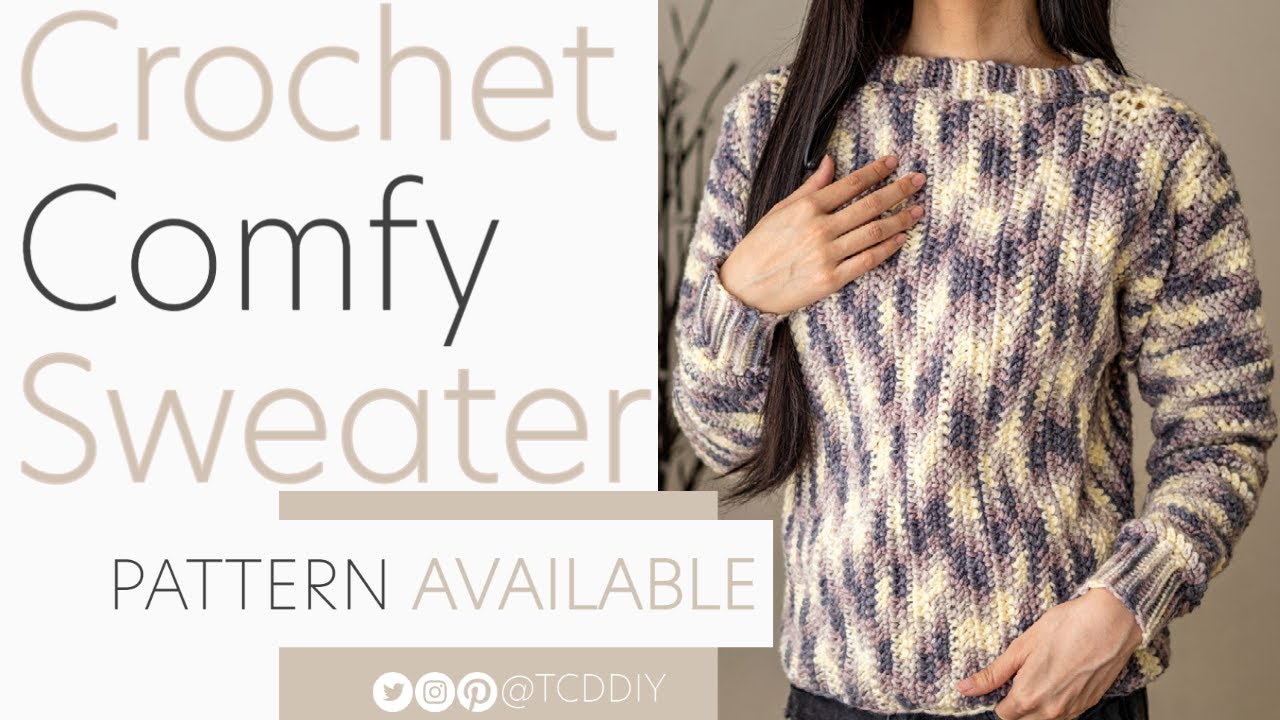 Crochet Comfy Herringbone Sweater | Pattern & Tutorial DIY - YouTube
