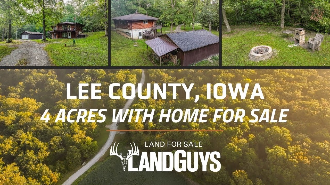 Log Home on 4 Acres, Directly Next to Shimek State Forest - YouTube