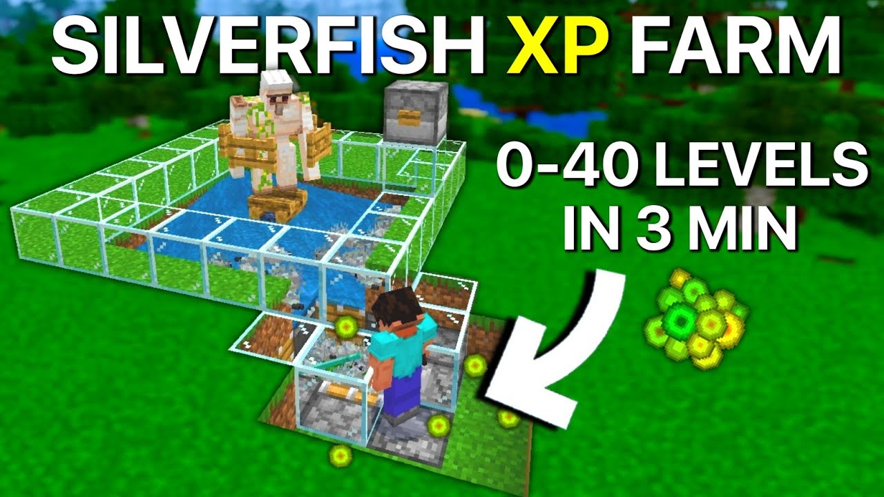 Minecraft XP Farm With Silverfish - 40 Levels in 3 minutes - YouTube
