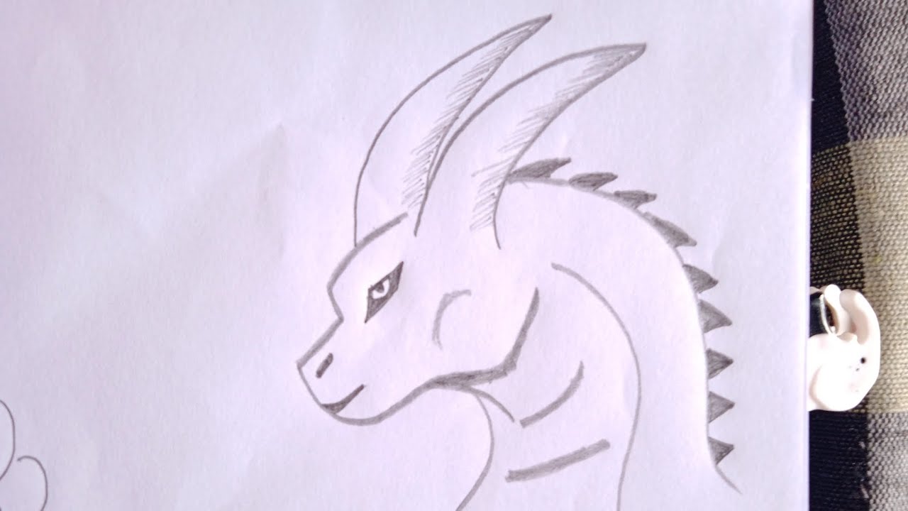 draw the easy dragon face - YouTube