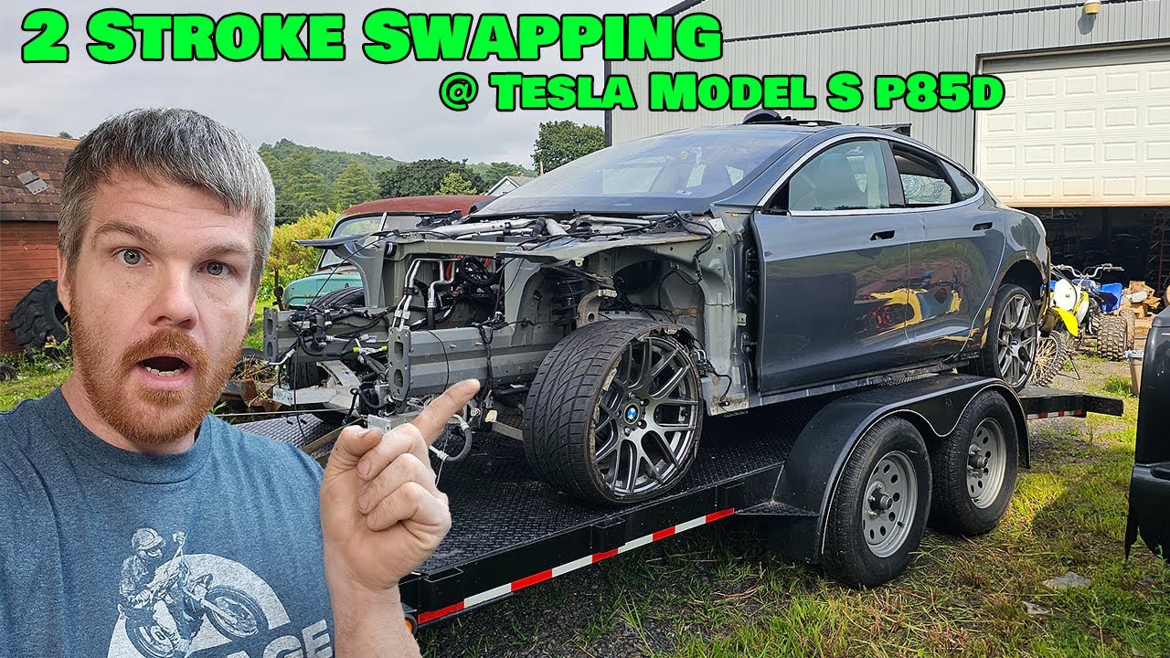 I Bought a HAIL Destroyed Tesla Model S p85d Just ta 2 stroke SWAP It ...