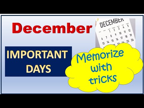 December Important Days Trick || Memorize December important days ...