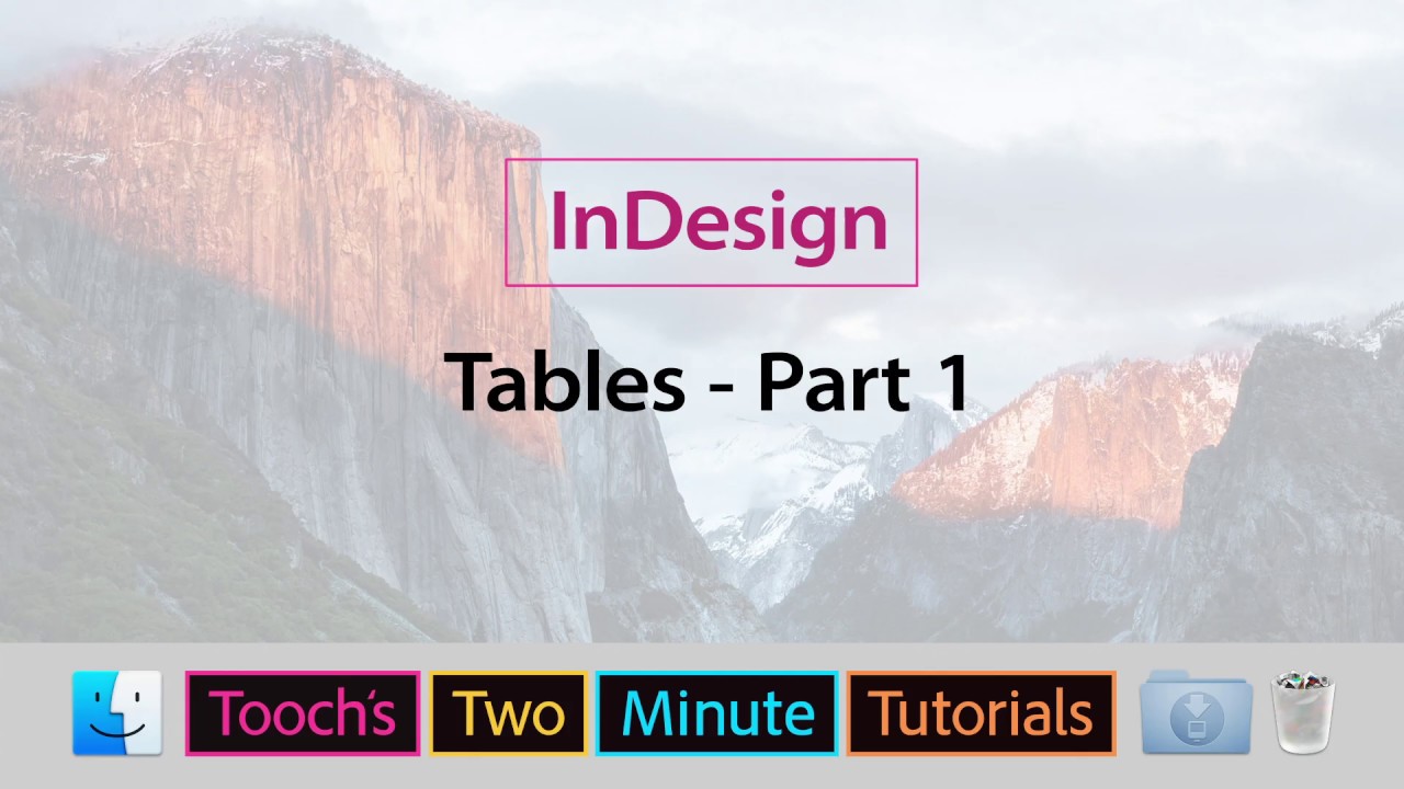 InDesign - Tables - part 1 - YouTube