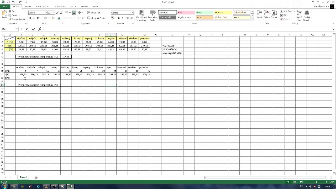 Microsoft Excel - Računanje u Excelu I Oblikovanje - YouTube