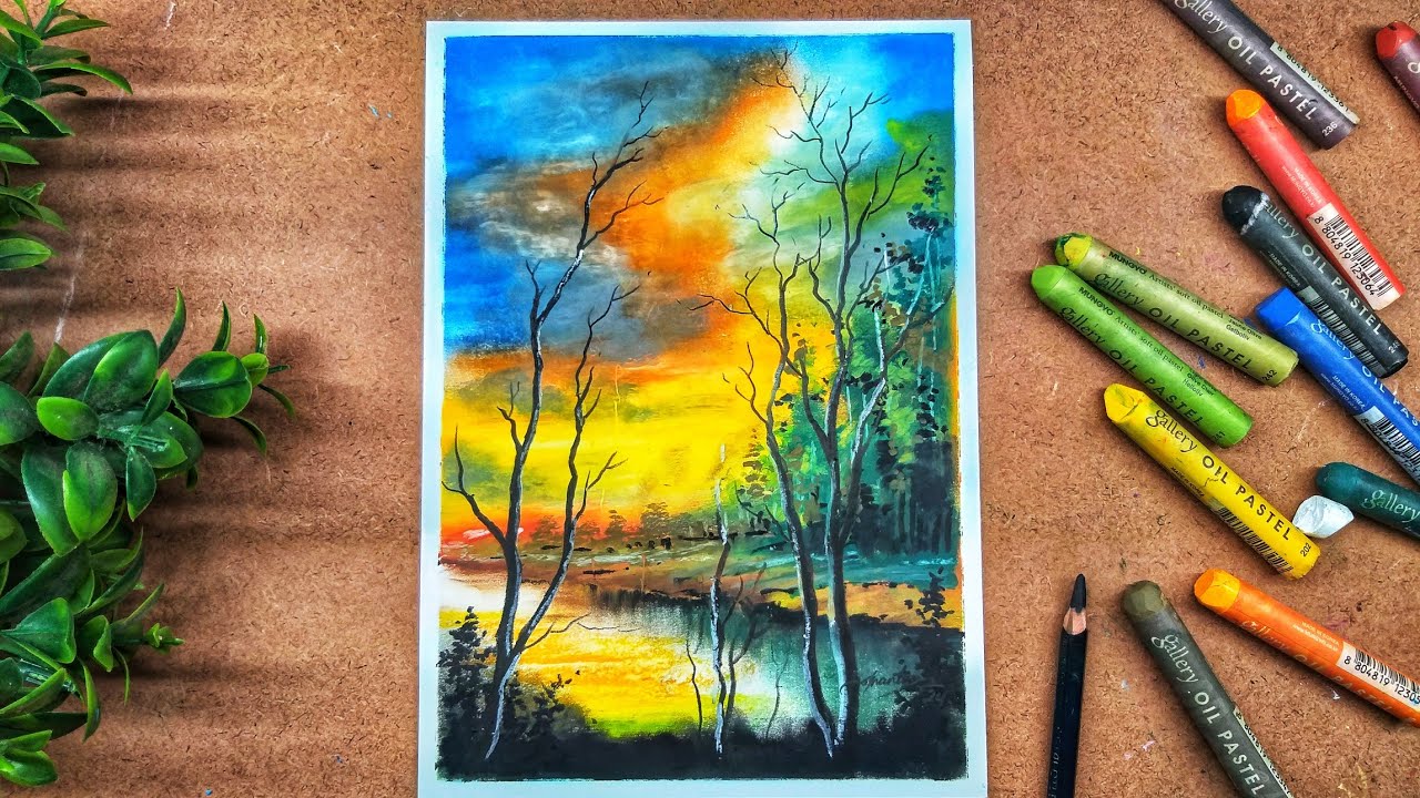 A mesmerizing 😍 sunset scenery drawing for beginners\ Easy drawing for ...