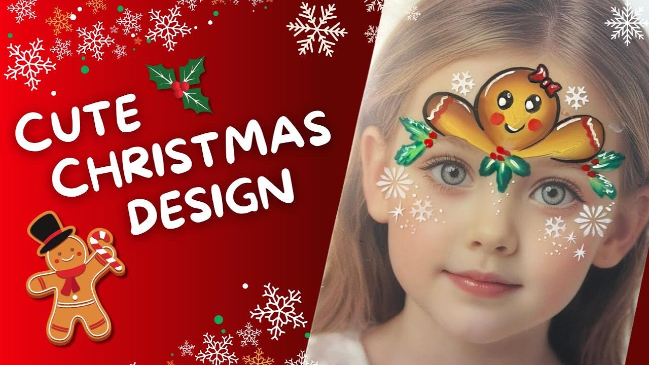 Easy Christmas Face Paint 🎄Cute gingerbread men design - YouTube
