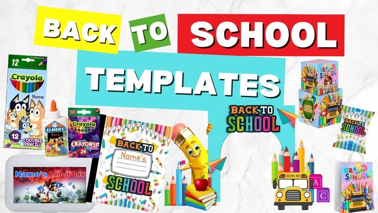 Back To School Templates | DIY Custom School Notebook And Supplies ...