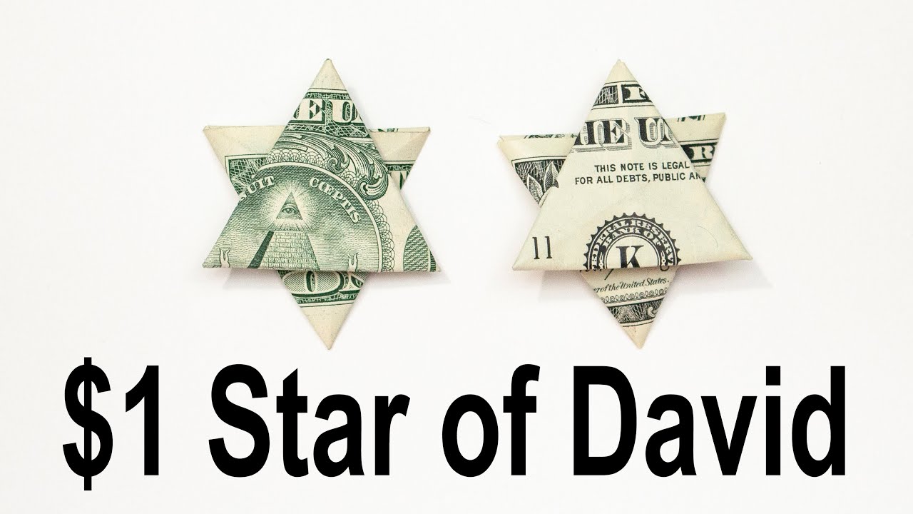 $1 Origami Star of David - How to Fold a Dollar into a Star of David ...
