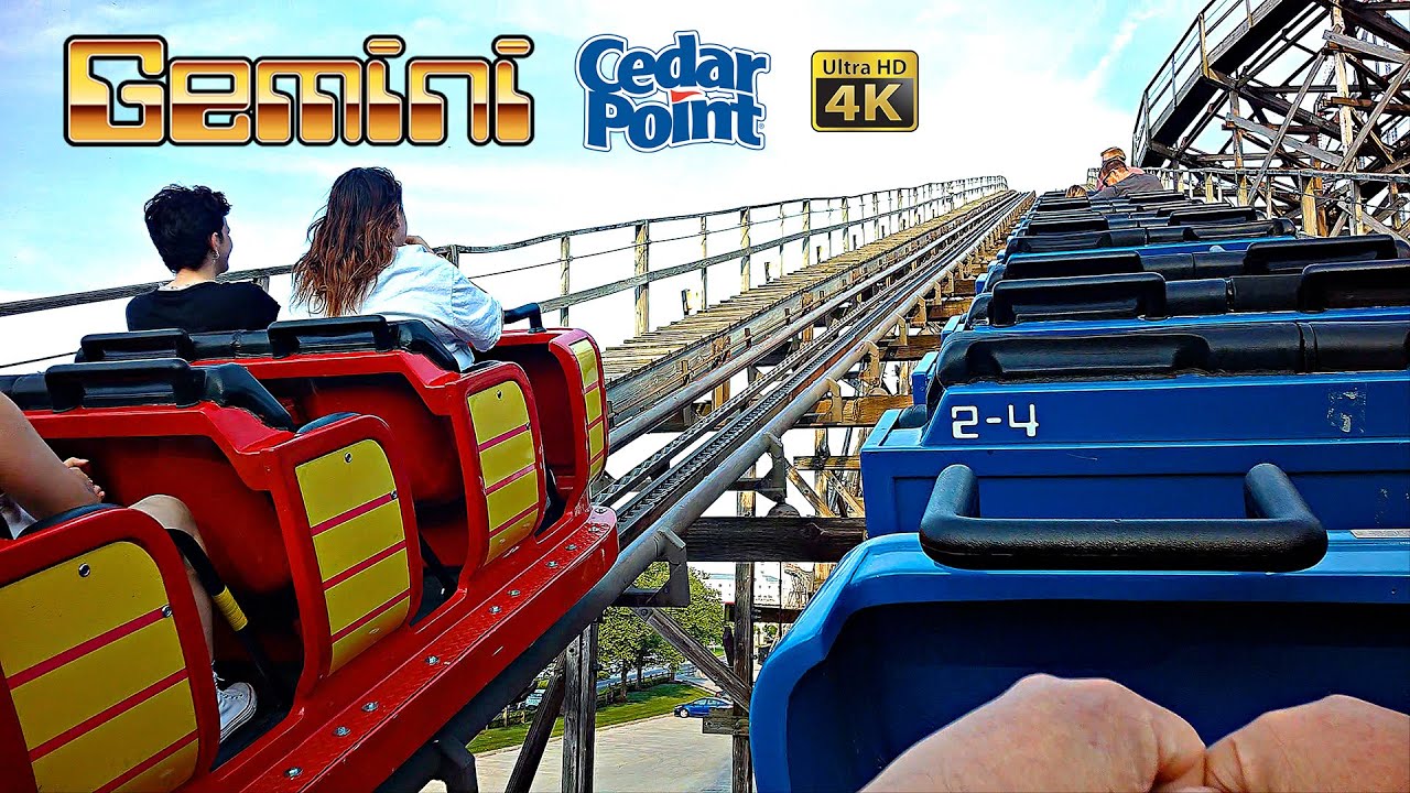 2024 Gemini Roller Coaster Blue Train On Ride 4K POV Cedar Point - YouTube