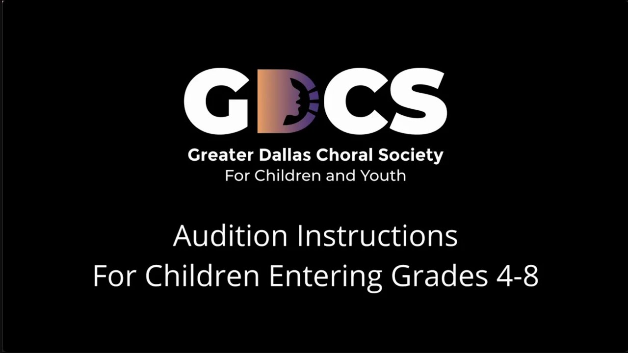 GDCS Grades 4–8 Audition Instructions - YouTube