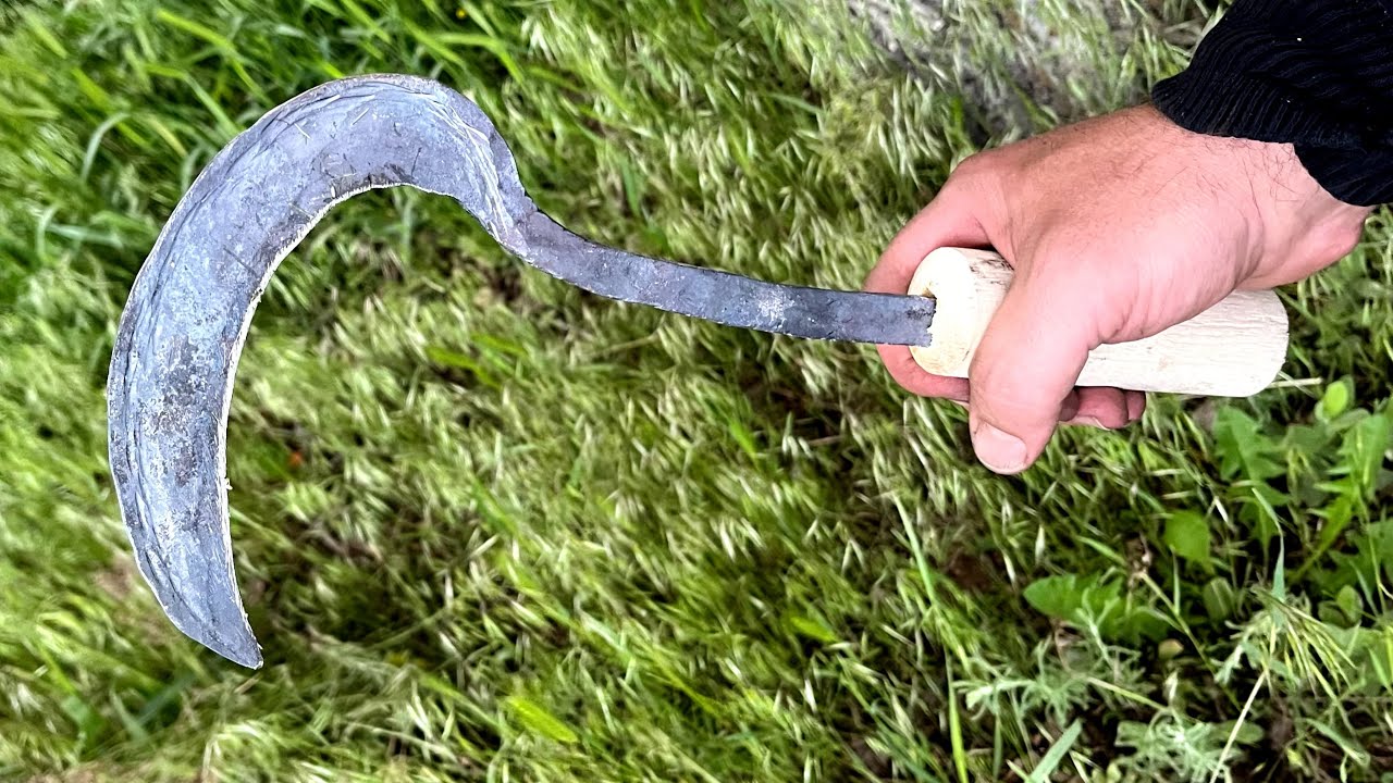 Hand Forged SICKLE out of reber - blacksmithing - YouTube