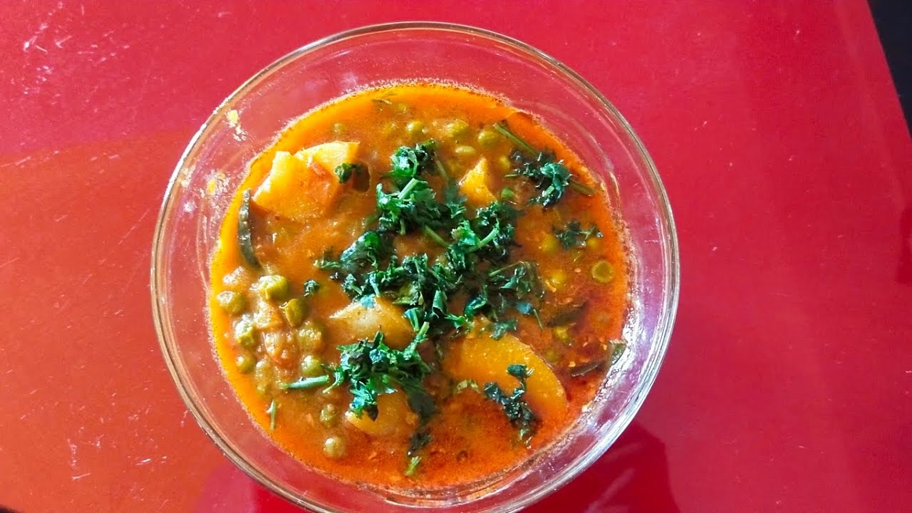 Vatana Ani Batata Rassa Bhaji Marathi Recipe ll Vatana Batata Bhaji ll ...