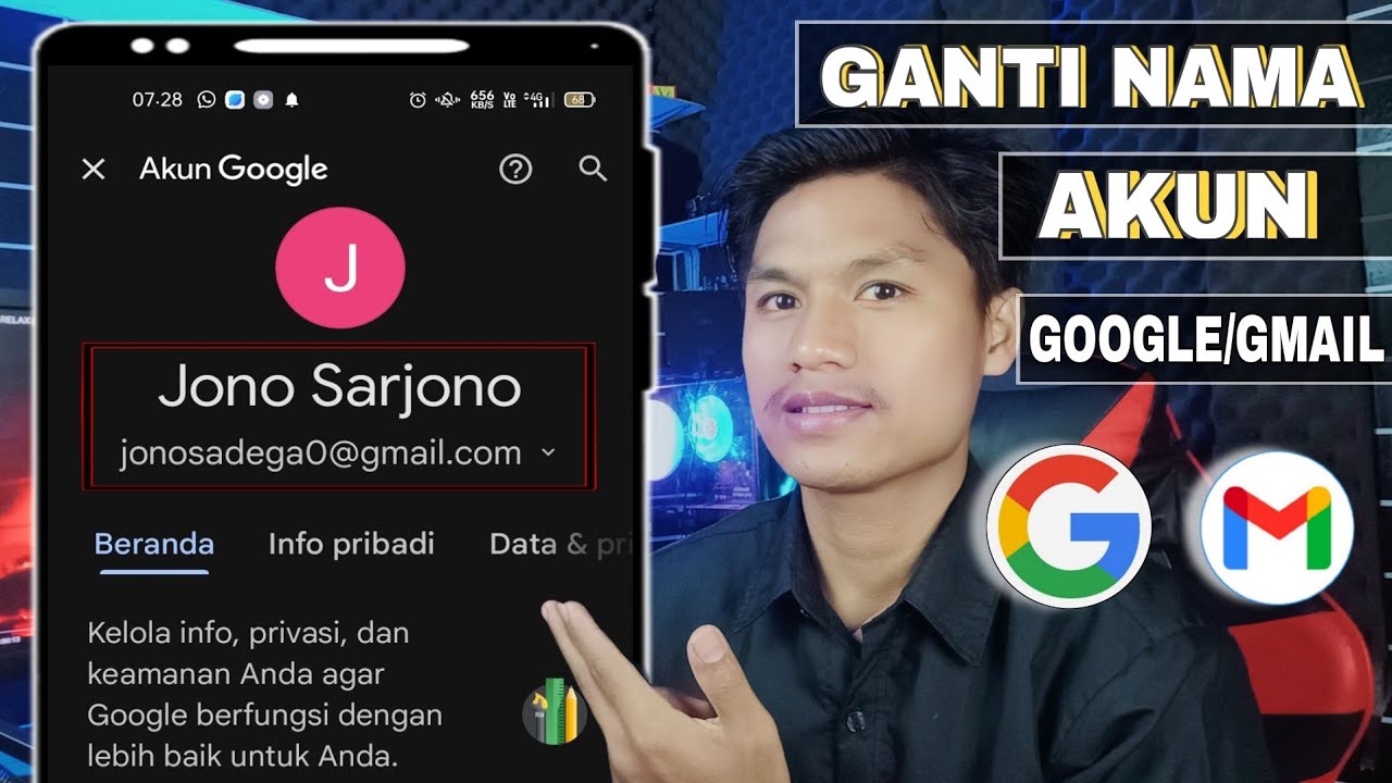 Cara Mengganti Nama Email Akun Google Di Android Terbaru || Cara Mengubah Nama Akun Gmail - YouTube