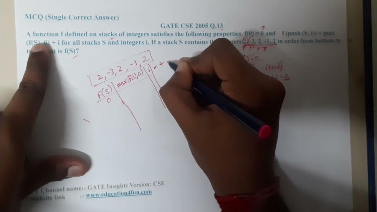 GATE CSE 2005 Q 13 || Stacks and Queues || Data Structure || GATE Insights Version: CSE - YouTube