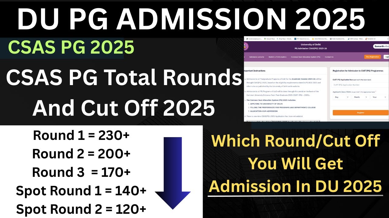 Delhi University CSAS PG Total Rounds And Cut Off 2025 || CSAS PG Low And High Cut off 😱 #anas ...