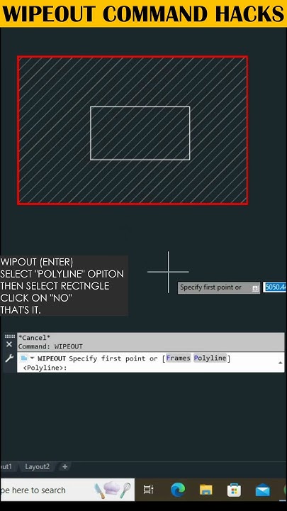 Wipeout Command #shorts #autocad - YouTube