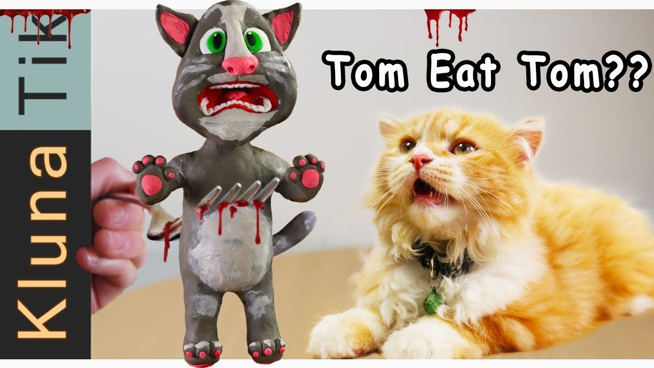 Tom cat eating Talking Tom?? Kluna Tik ASMR food MUKBANG compilation ...