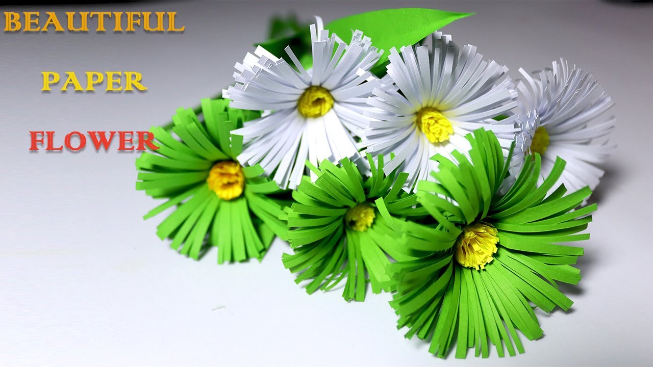How to make beautiful green flower from color paper - Paper Flower ...