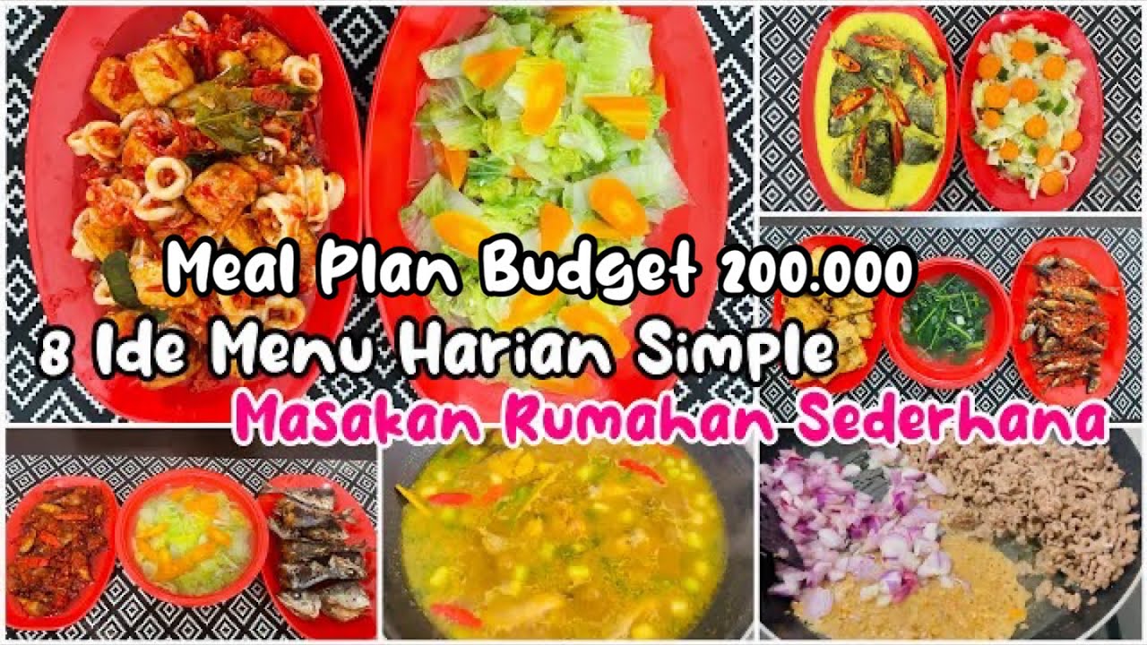 🍱 Daily Vlog IRT : Meal Plan Budget Rp 200.000 | 8 Ide Menu Harian ...