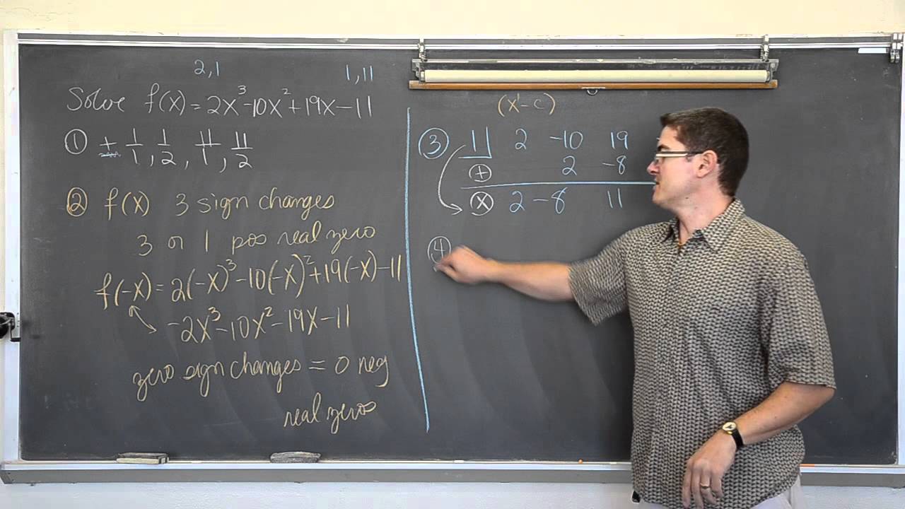 Solving Higher Order Polynomials Pt 2 Rational Zeros Descartes Rule ...