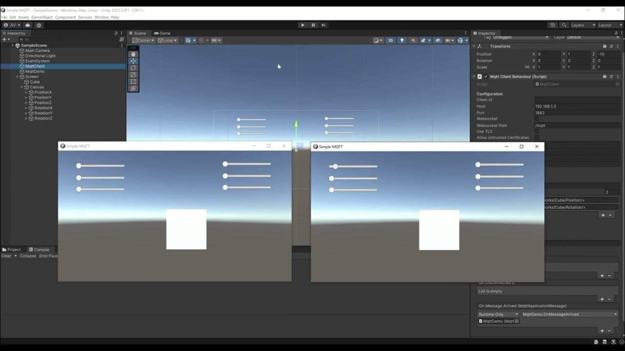 MQTT for Unity Demo - YouTube
