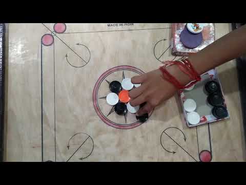 How to arrange plastic carrom coins - YouTube
