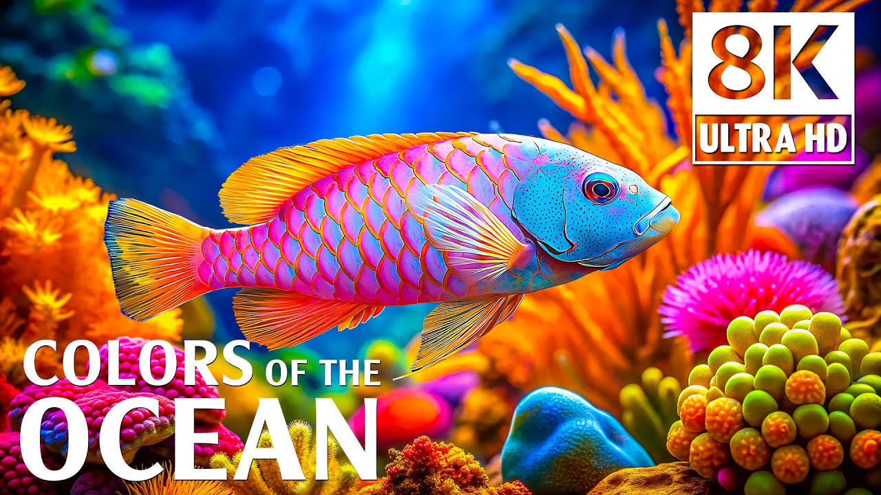 8K Amazing Aquarium for Relaxation 🐠 Relaxing Oceanscapes Sleep ...