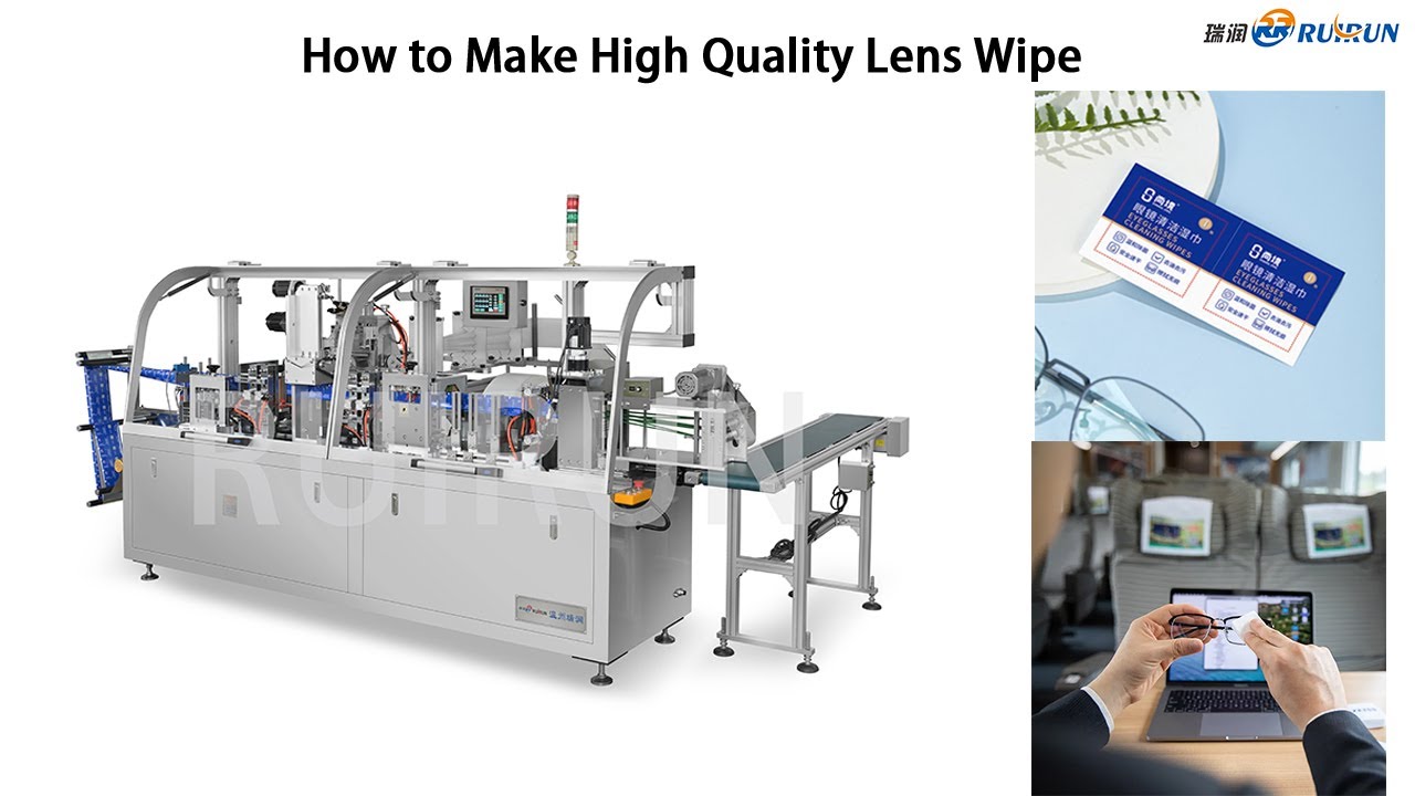 How to make high quality lens wet wipe with automatic machine - YouTube