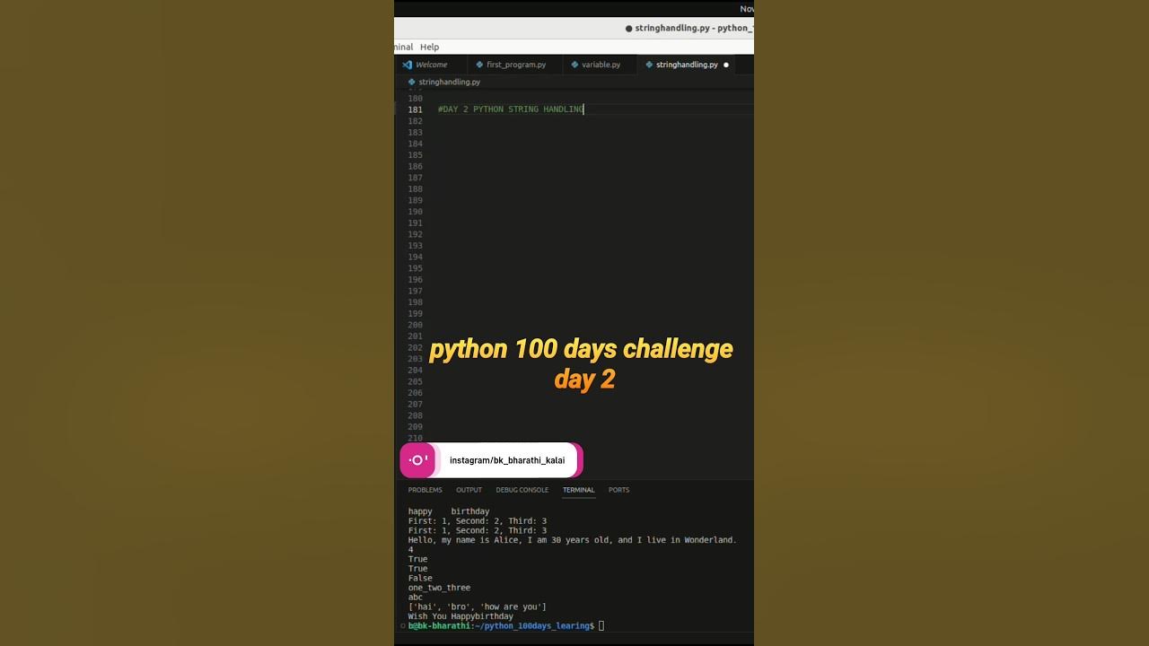 Programminglanguage Phython Pythonprogramming Tamil Python Challenge Day 2 String Methods